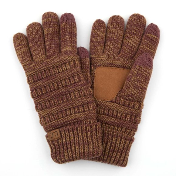 C.C | Accessories | Cc Womens Fleece Lined Knit Multi Color Gloves ...